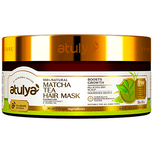 Buy ATULYA Matcha Tea Hair Mask - With Jojoba Oil, Boosts Growth, Nourishes Deeply Online at ...