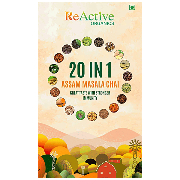 Buy ReActive Organics Assam Masala Chai - 20-In-1, Great Taste, Strong ...