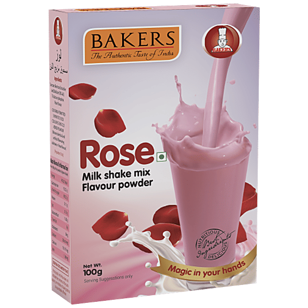 Buy BAKERS Milkshake Mix Flavour Powder - Rose, Ready To Use Online at ...