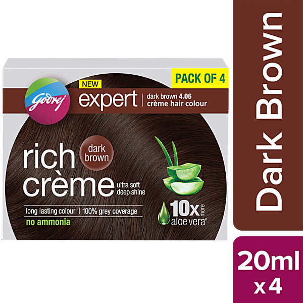 Buy Godrej Expert Rich Creme Hair Colour - Dark Brown, Long-Lasting ...