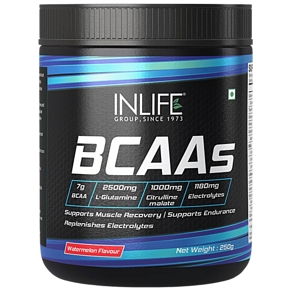 Buy INLIFE BCAA Supplement - Watermelon, 7g Amino Acids Instantized ...