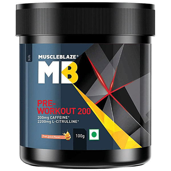 Buy MuscleBlaze Pre Workout 200 - 200 mg Caffeine, 2200 mg L-Citrulline ...