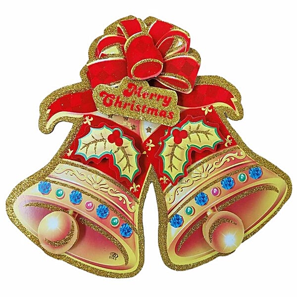 Buy Creative Space Christmas Bell Wall Sticker, Glitter Paper ...