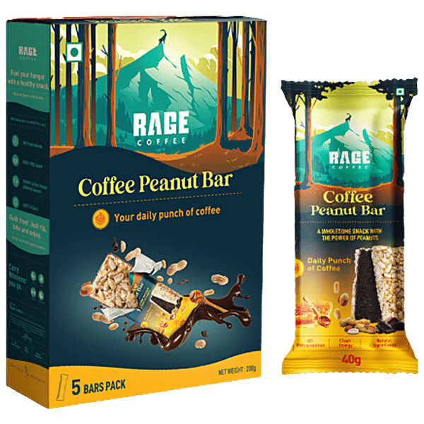Buy Rage Coffee Coffee Peanut Bar - Wholesome Snack, Natural ...