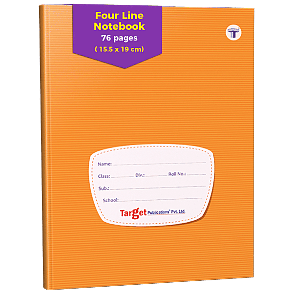 Buy Target Publications Ruled Four Lines Notebook - Red & Blue, Small ...