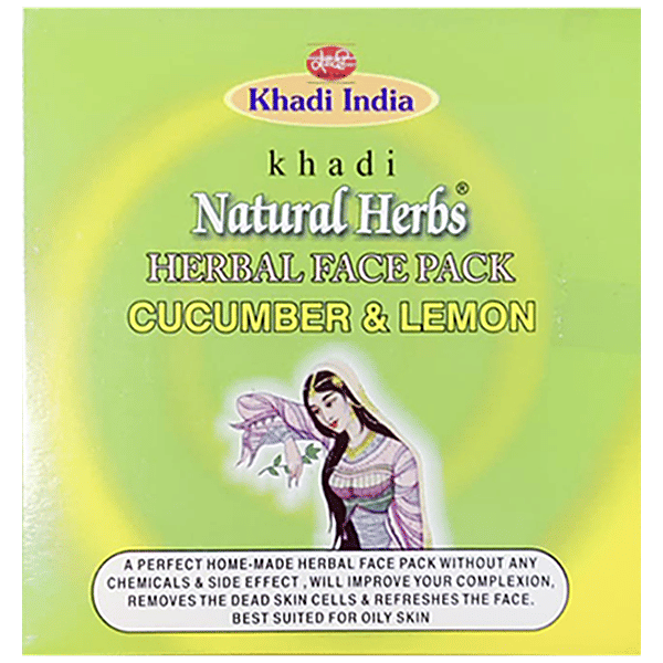 Buy Khadi Natural Herbs Herbal Face Pack - Cucumber & Lemon, For Glowing & Beautiful Skin Online ...