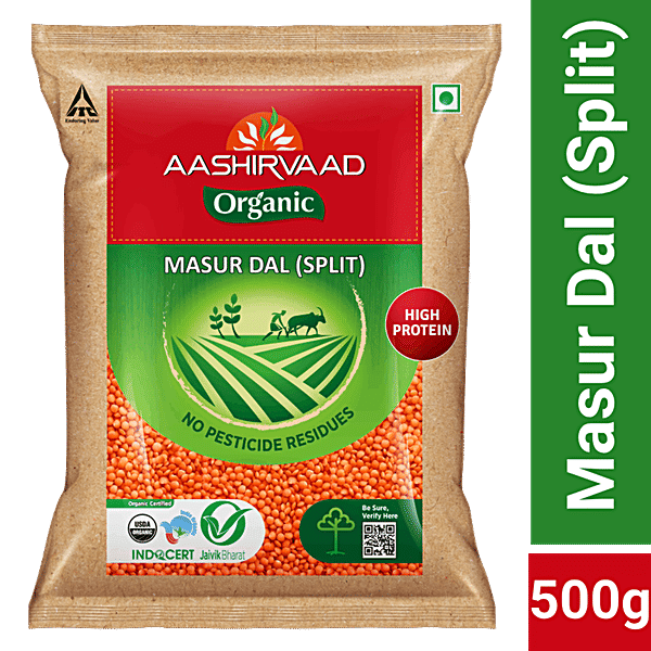 Buy Aashirvaad Organic Masur Dal Split Online at Best Price of Rs 135 ...