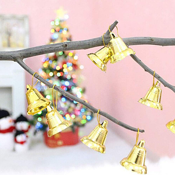 Buy Urban Fest Christmas Tree Decorative Bells, Golden, With Christmas ...
