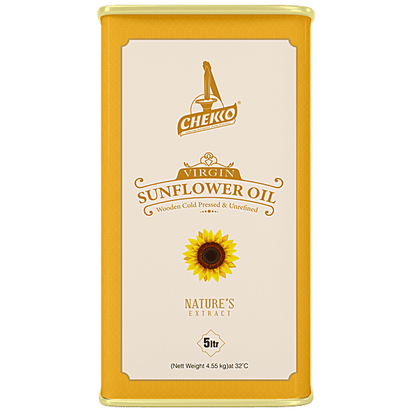 Buy Chekko Cold Pressed Sunflower Oil - 100% Natural, Pure & Unrefined ...