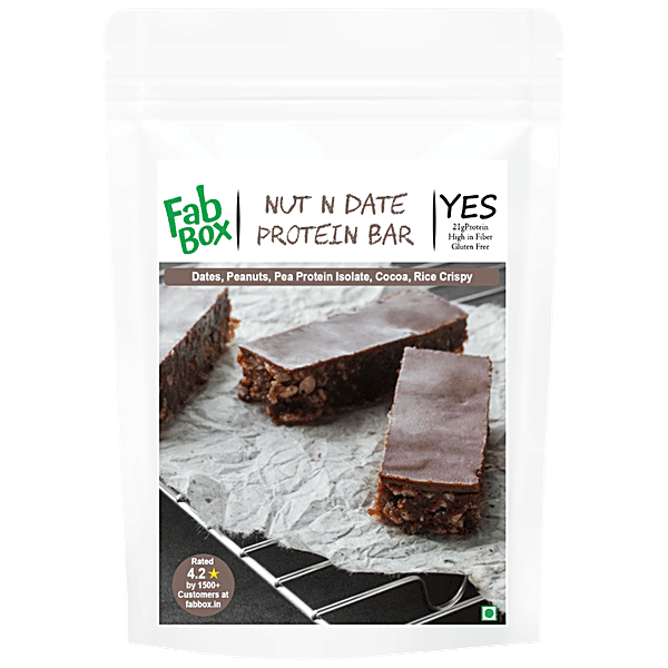 Buy Fabbox Nut & Date Protein Bar - Crunchy, High-fiber, Workout Snack ...