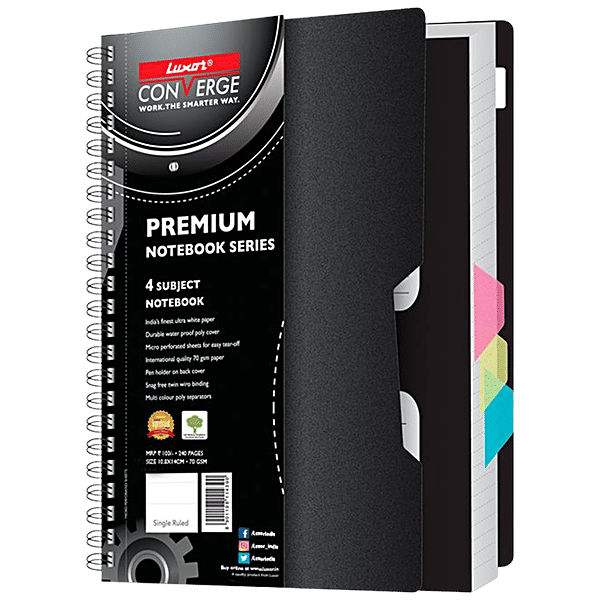 Buy Luxor Premium Notebook - Ruled, Single Line, Spiral Binding, A6 ...
