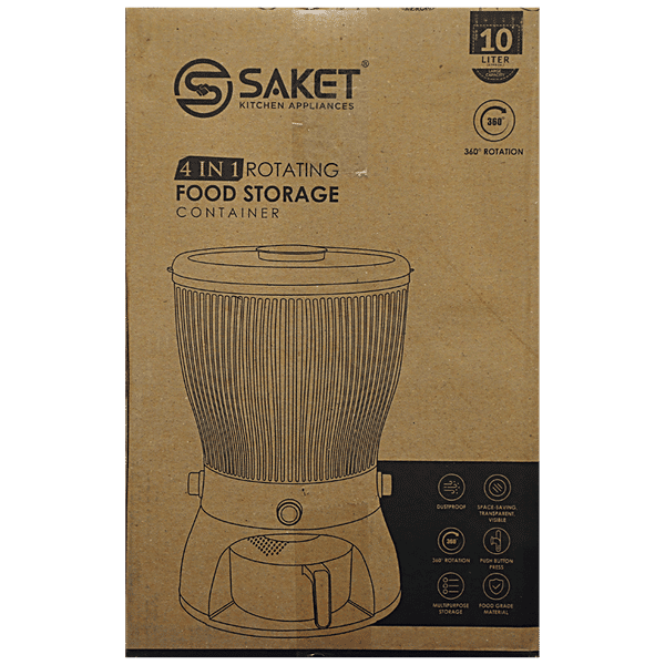 Buy Saket 4 In 1 Rotating Food Storage Container - Push Button Press ...