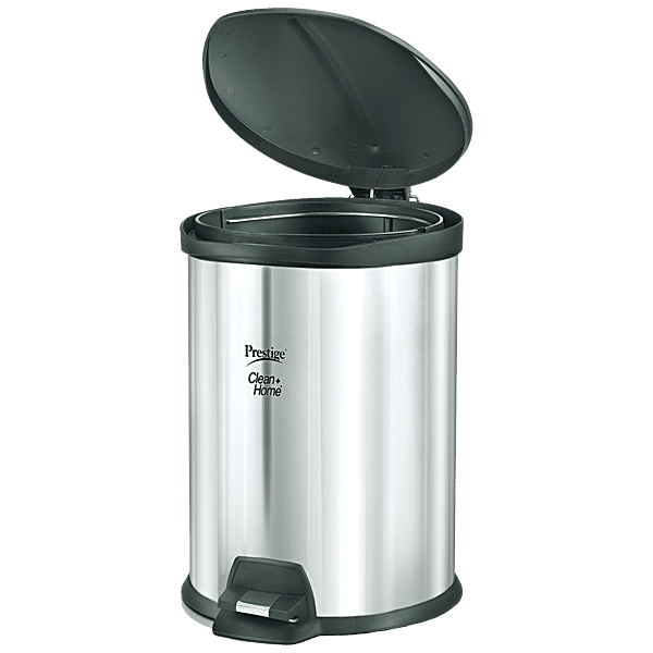 Buy Prestige Flip Dustbin - With Pedal, Silver/Black, PFBB, Clean Home ...