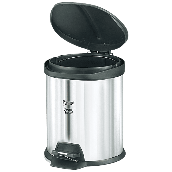 Buy Prestige Flip Dustbin - With Pedal, Silver/Black, PFBB, Clean Home ...