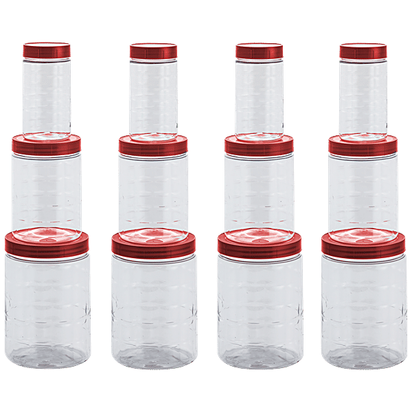 Buy MTL Checkered Airtight Jar Set - Durable, Red Lid Online at Best ...