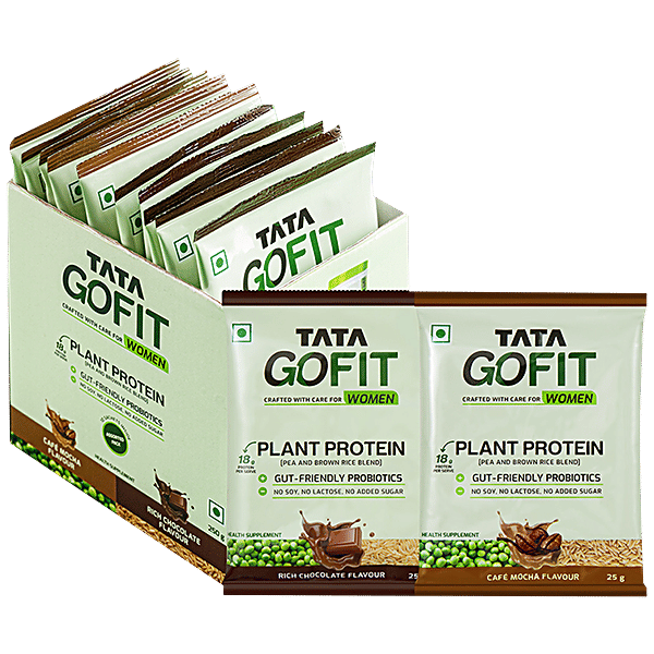 Buy Tata GoFit Plant Protein Powder - For Women, Trial Pack, Café Mocha ...