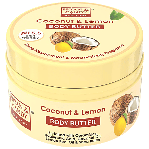 Buy Bryan & Candy Body Butter - Coconut & Lemon, pH 5.5, Skin-Friendly ...