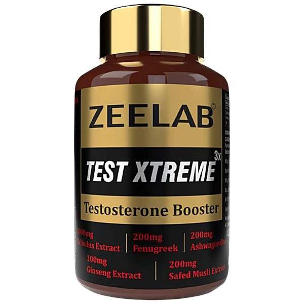 Buy ZEELAB Test Xtreme Capsules - Testosterone Booster, Reduces Stress ...