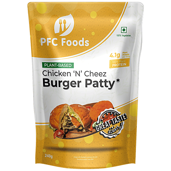 Buy PFC Foods Plant-Based Chicken N Cheese Burger Patty - Vegetarian ...