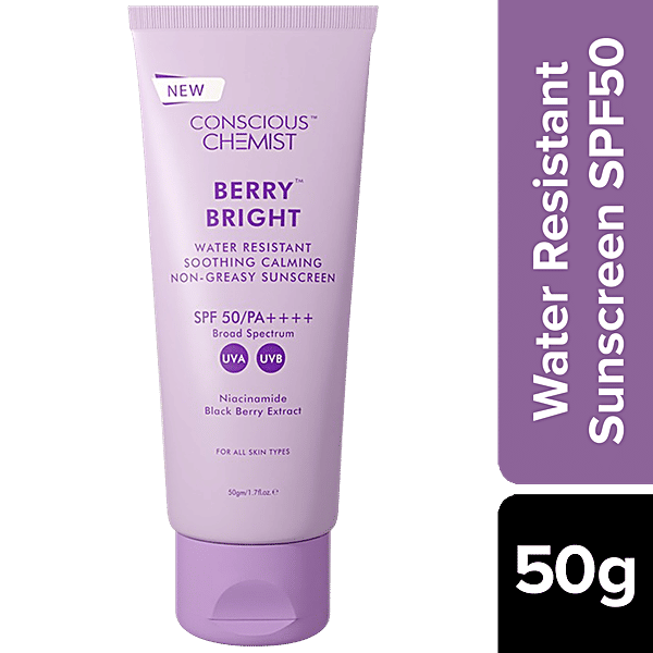 Buy Conscious Chemist Berry Bright Water Resistant Sunscreen - SPF 50 ...