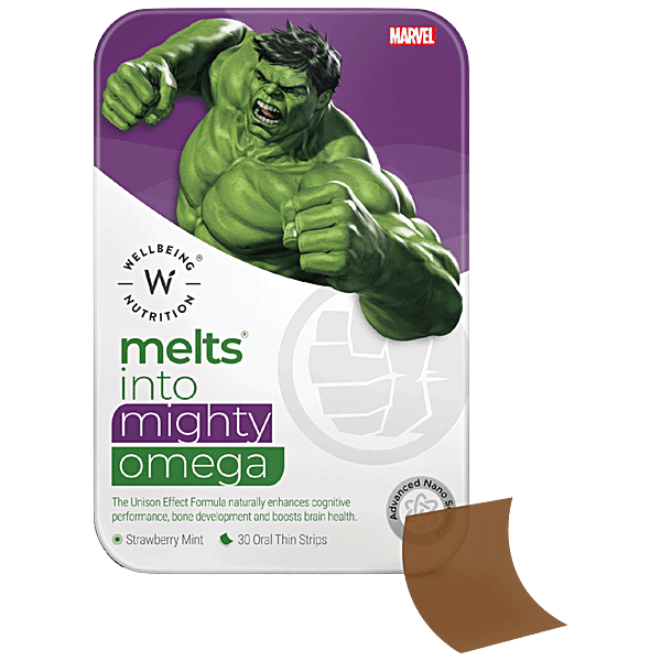 Buy Wellbeing Nutrition Marvel Hulk Melts Kids Vegan Algae Omega-3 EPA ...