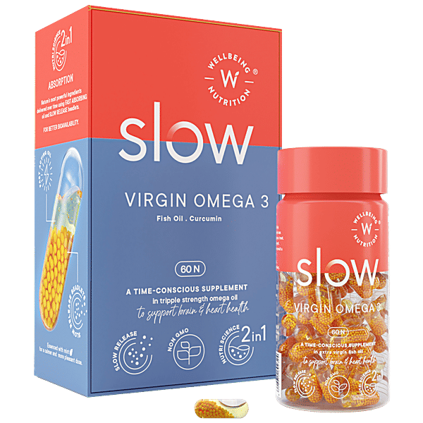 Buy Wellbeing Nutrition Slow Extra Virgin Omega-3 - Fish Oil & Curcumin ...