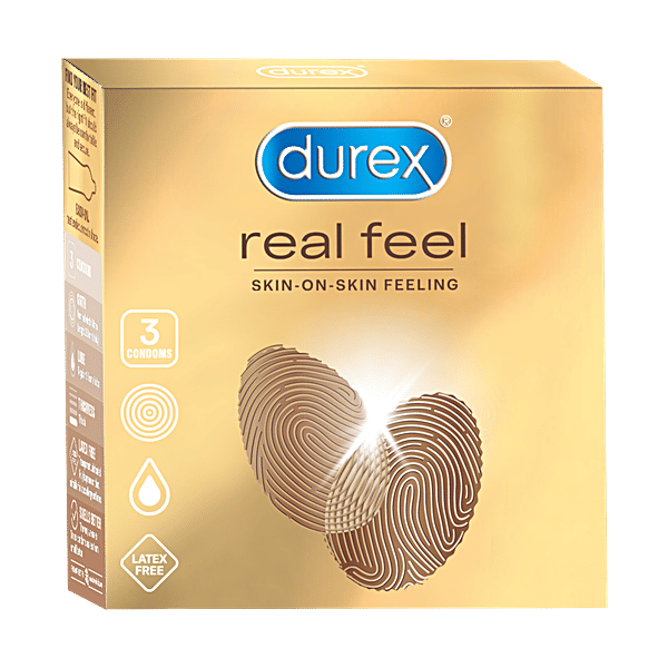 Buy Durex Real Feel Condoms for Men - 3 Count| For Real Skin on Skin Feeling| Latex Free ...