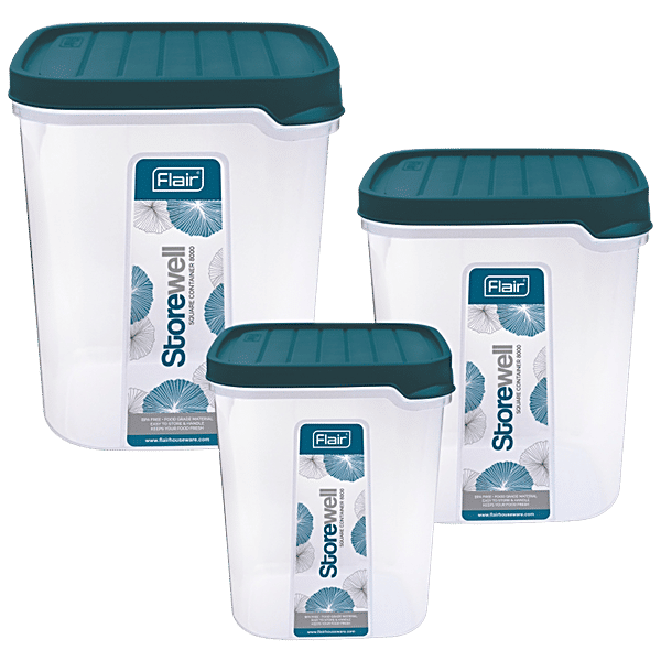 Buy Flair Plastics Storewell Square Container - Food Grade, BPA Free ...