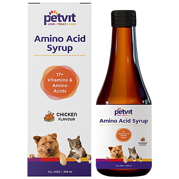Buy Petvit Amino Acid Syrup - For Dogs & Cats, All Ages, Chicken ...