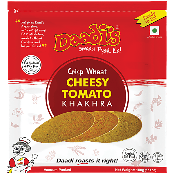 Buy Daadi's Crispy Wheat Khakhra - Cheesy Tomato Online at Best Price ...