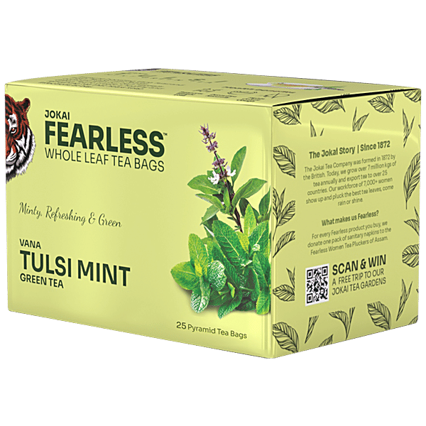 Buy FEARLESS TEA Vana Tulsi Mint Green Tea - Whole Leaf Online at Best ...