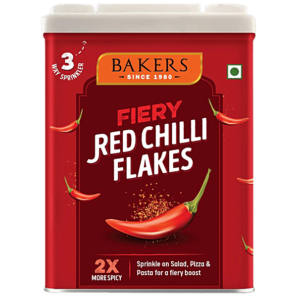 Buy BAKERS Red Chilli Flakes - Fiery, Sprinkle On Salad, Pizza, Pasta ...