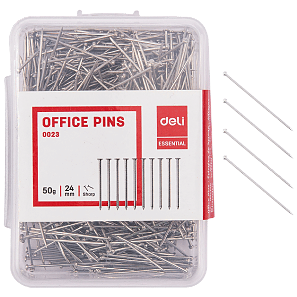 Buy Deli Essential Sharp Steel Office Pins - 24 mm Online at Best Price ...
