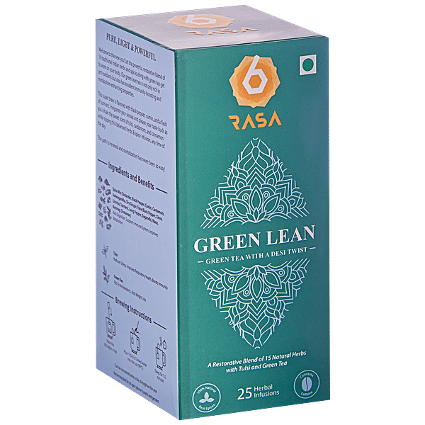 Buy 6rasa Green Lean Tea Bags - 100% Natural, 25 Herbal Infusions ...