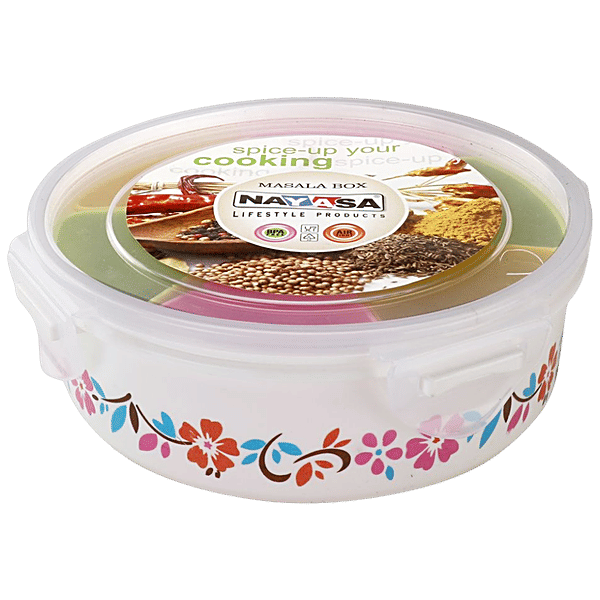 Buy Nayasa Masala Spice Box Plain 7 Section Containers - With 7 Spoon ...