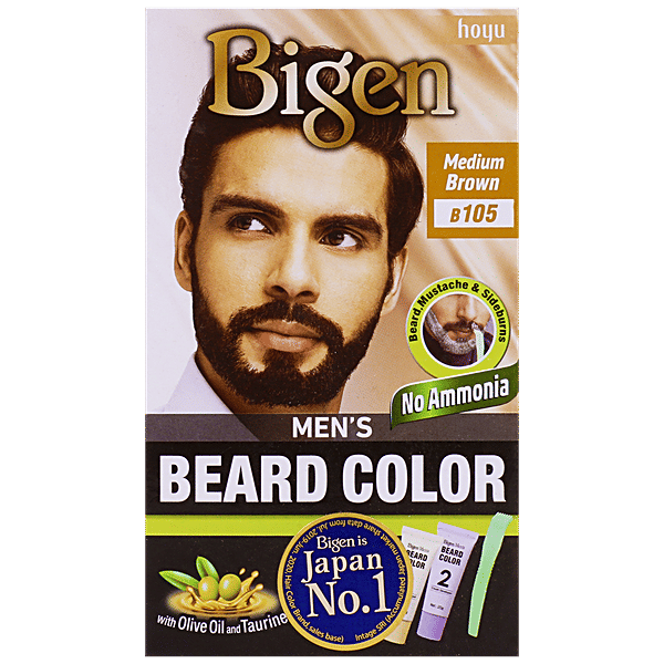 Buy Bigen Mens Beard Colour With Olive Oil & Taurine - Medium Brown ...