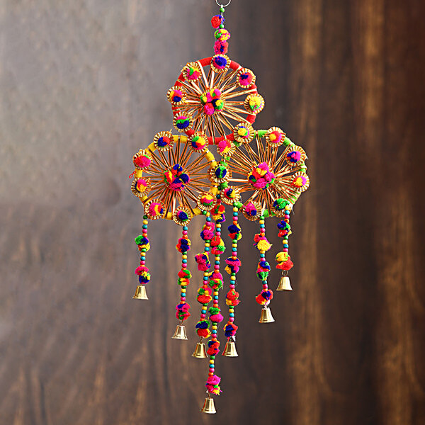 Buy eCraftIndia Handcrafted Decorative Colourful Wall/Door/Window ...