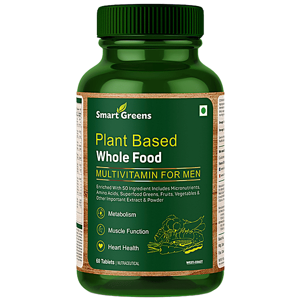 Buy Smart Greens Plant Based Whole Food Multivitamin Tablets - Boosts ...