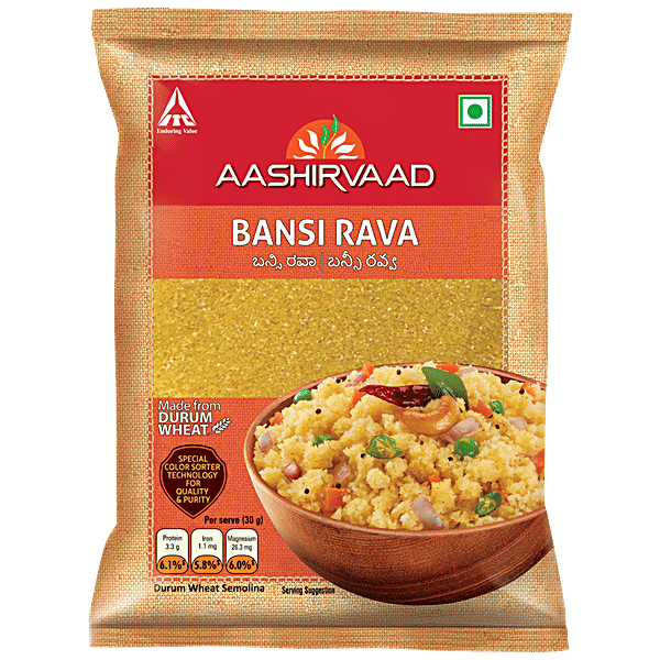 Buy Aashirvaad Bansi Rava - Made From Durum Wheat Online at Best Price ...