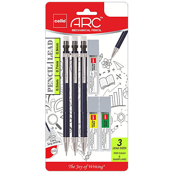 Buy BIC Cello ARC Mechanical Pencil With Lead - 0.5 mm, 0.7 mm & 0.9 mm ...