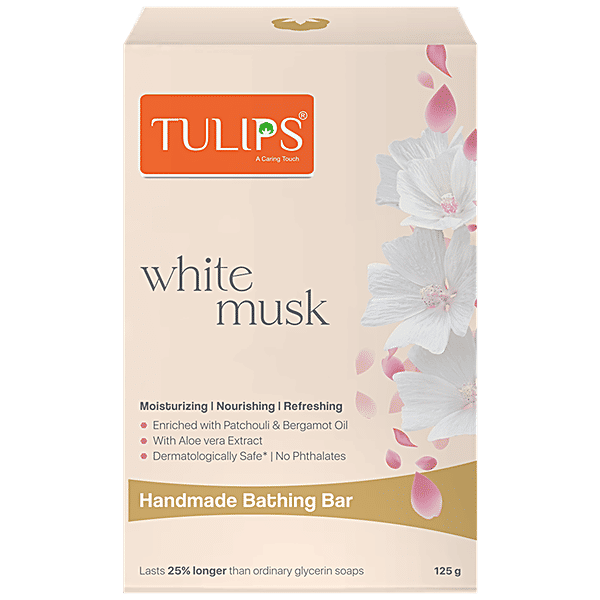 Buy Tulips Handmade Bathing Bar - White Musk, Moisturising, Nourishing ...