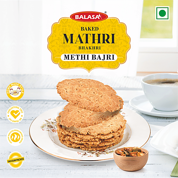 Buy BALASA Baked Mathri Bhakhri - Methi Bajri, Homemade Style Online at ...