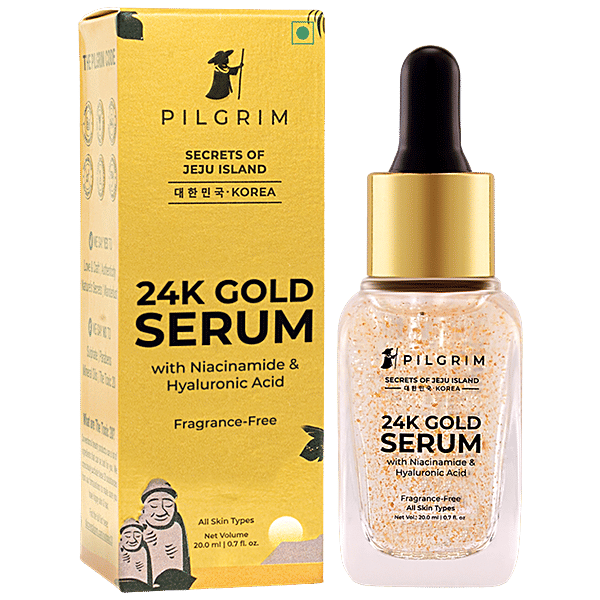 Buy PILGRIM 24K Gold Serum - Niacinamide & Hyaluronic Acid, For All Skin Types Online at Best ...