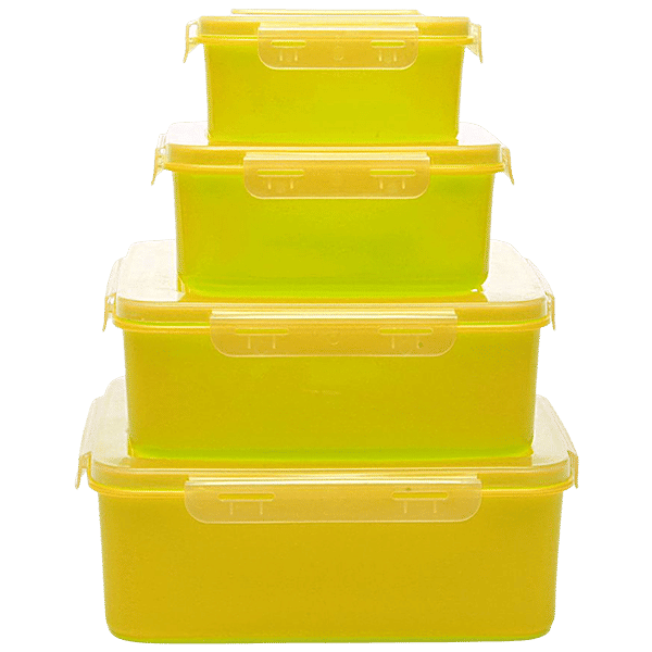 Buy Gluman Chef Square Containers - Plastic, Durable, Stackable, Yellow ...