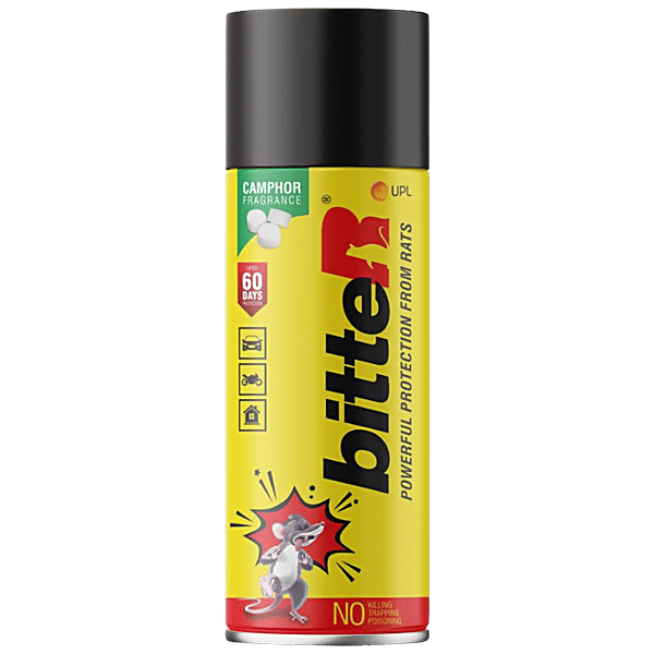 Buy Bitter Powerful Protection From Rats Spray - Camphor Fragrance, Non ...