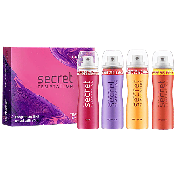 Buy Secret Temptation Mini Deodorant Travel Pack - Pink, Romance ...