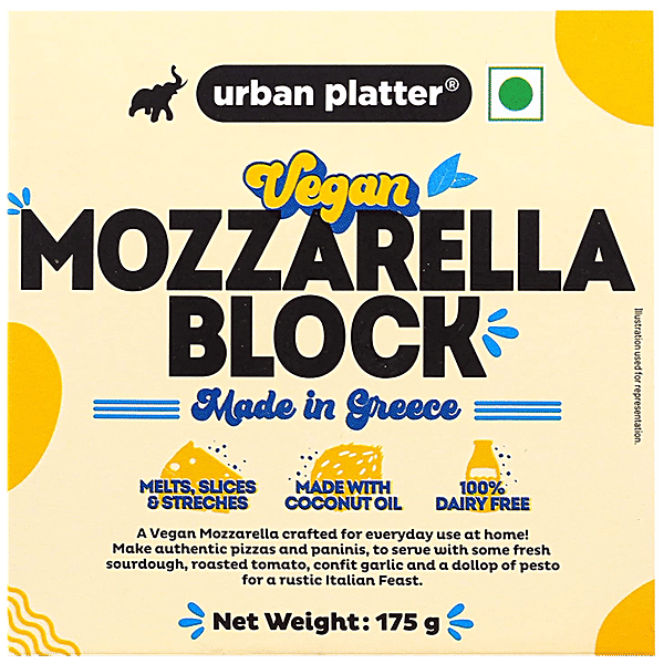 Buy Urban Platter Vegan Mozzarella Cheese Block - Coconut Oil, 100% ...