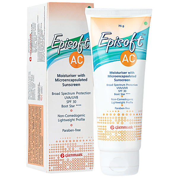 Buy Episoft Glenmark AC Moisturiser With Microencapsulated Sunscreen ...