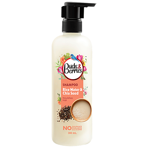 Buy Buds & Berries Nourishment Shampoo - Rice Water & Chia Seed, For ...
