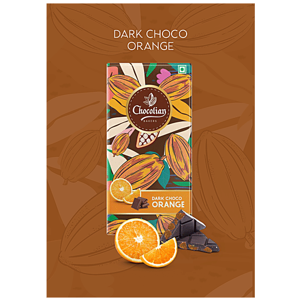 Buy Chocolian Bakers Premium Dark Choco Orange Chocolate Bar Online at ...